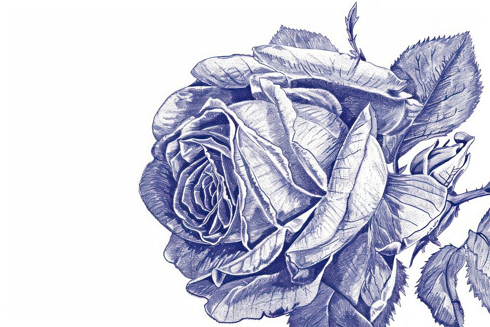 Vintage drawing rose sketch flower | Free Photo Illustration - rawpixel