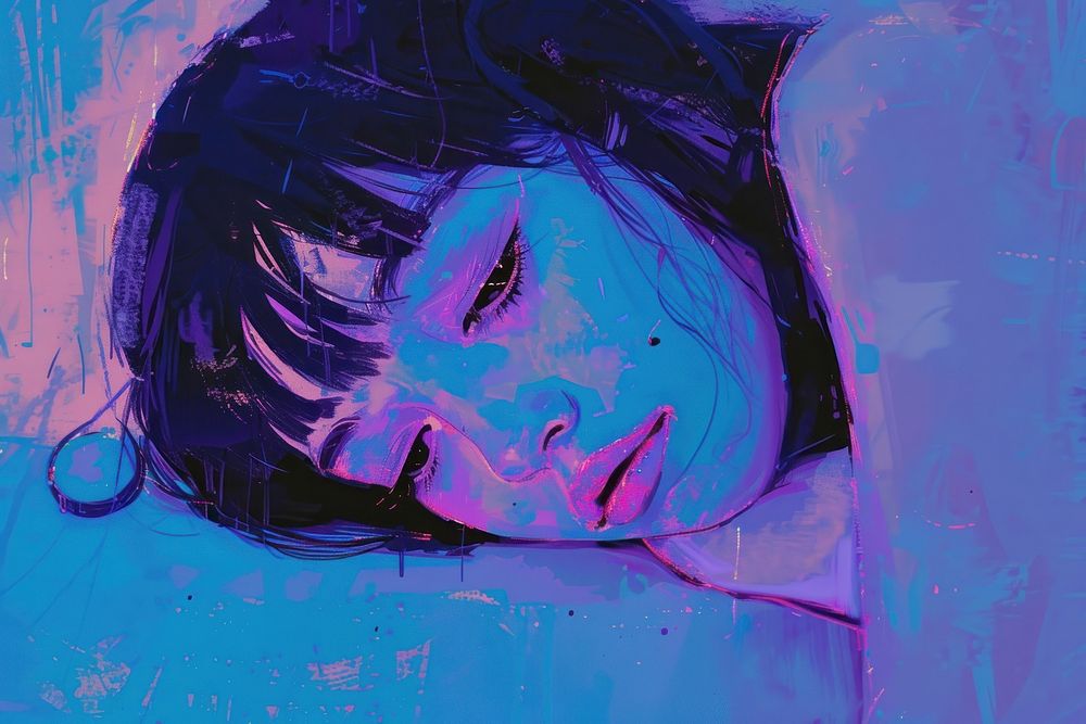 Illustration sad mood purple backgrounds | Premium Photo Illustration ...