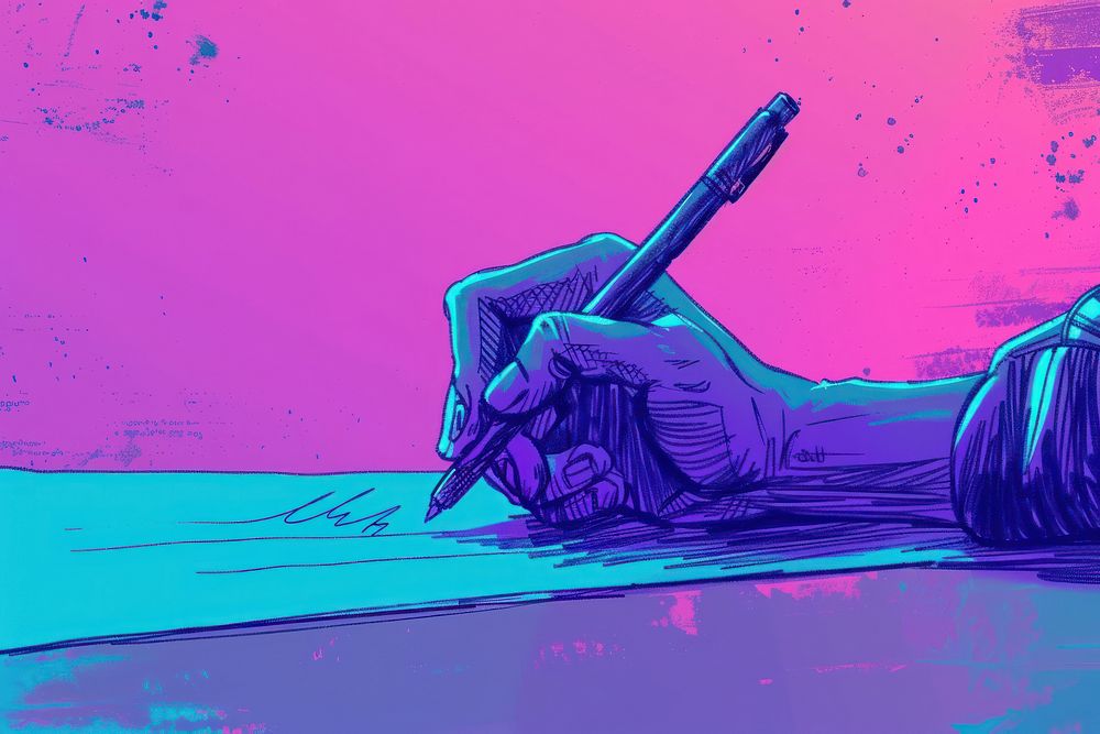 Hand writing letter drawing purple | Premium Photo Illustration - rawpixel