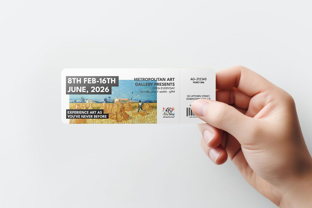 Art gallery ticket mockup psd | Premium PSD Mockup - rawpixel