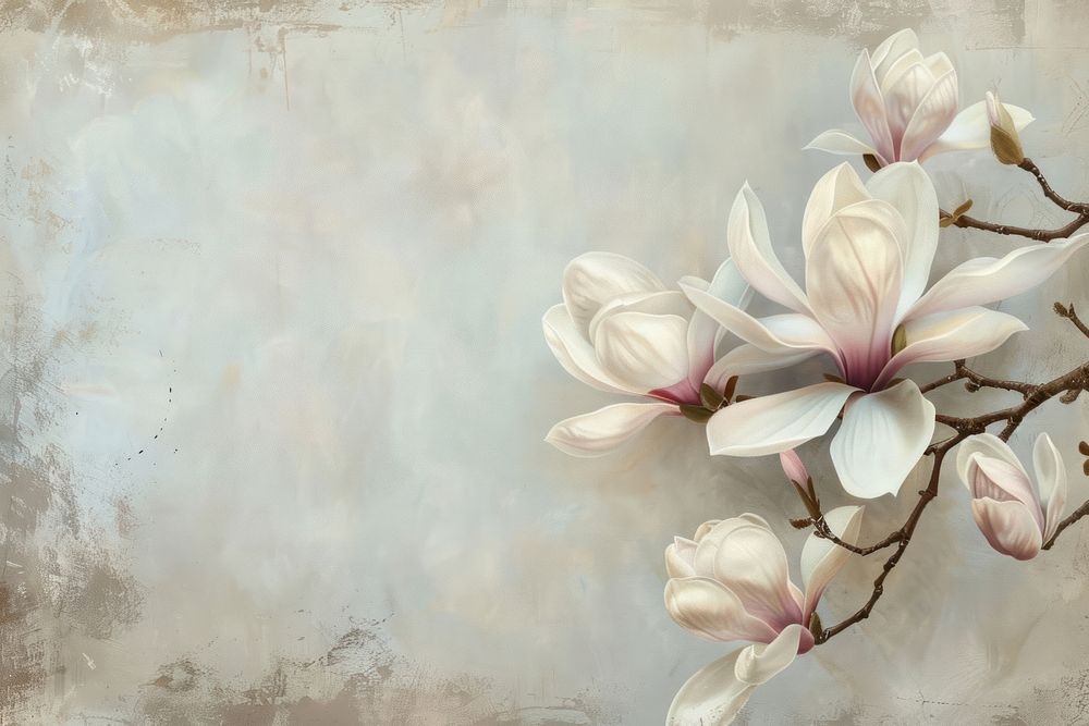 Close pale magnolia painting geranium | Free Photo Illustration - rawpixel