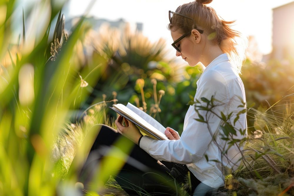 Sitting reading person human. | Free Photo - rawpixel