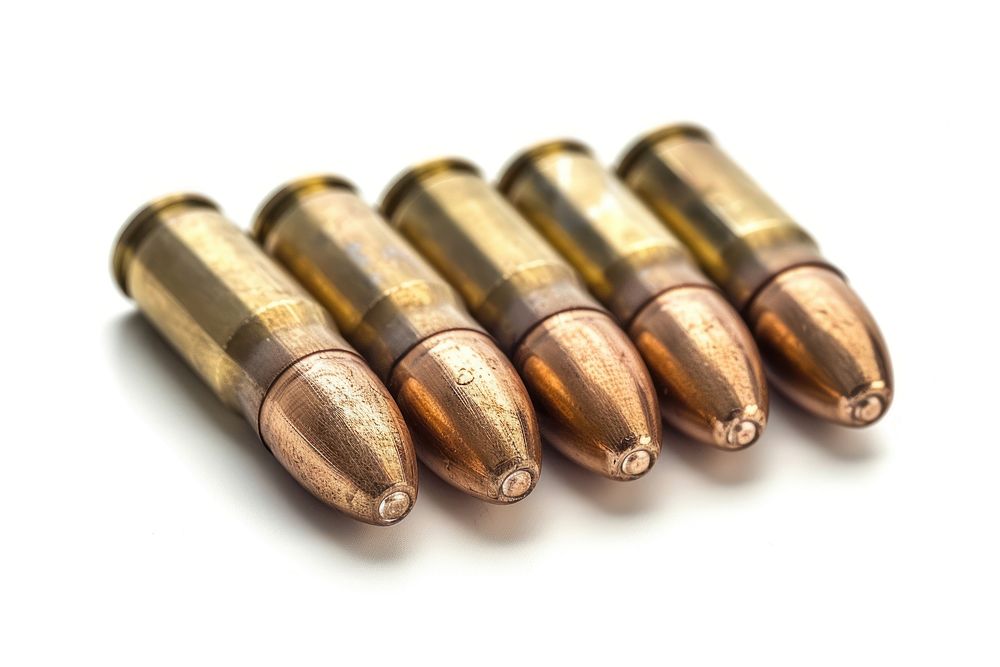 Bullets ammunition weapon white background. | Free Photo - rawpixel