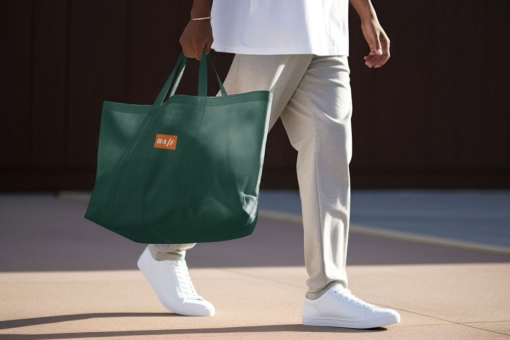 Man using green tote bag | Premium Photo - rawpixel