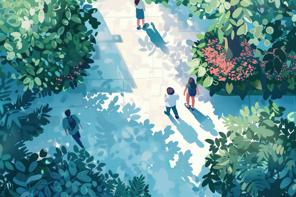 People garden vegetation painting graphics. | Free Photo Illustration ...