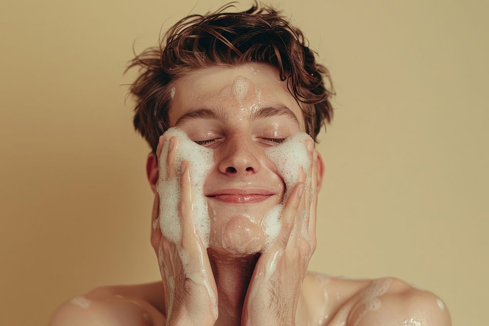man washing his face bathing | Free Photo - rawpixel