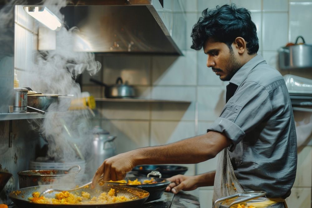 South Asian man cooking food | Free Photo - rawpixel