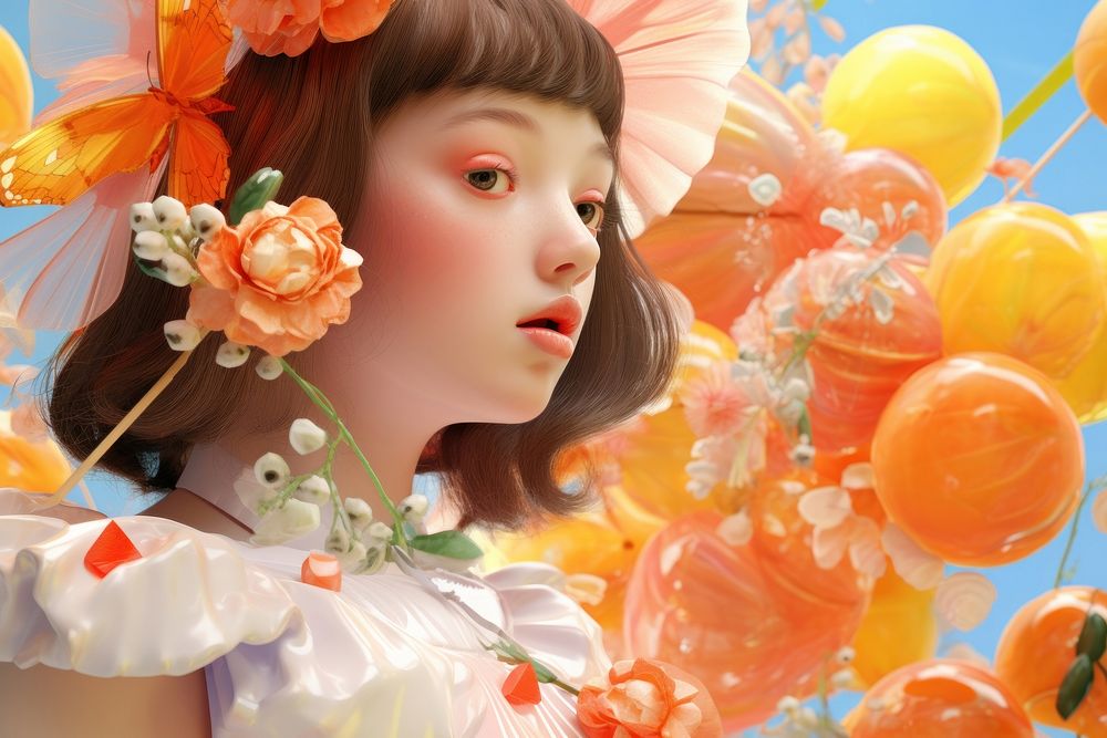 Photography portrait balloon blossom. | Free Photo Illustration - rawpixel