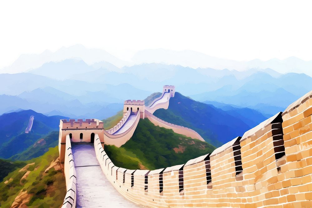 China great wall landmark | Free Photo Illustration - rawpixel
