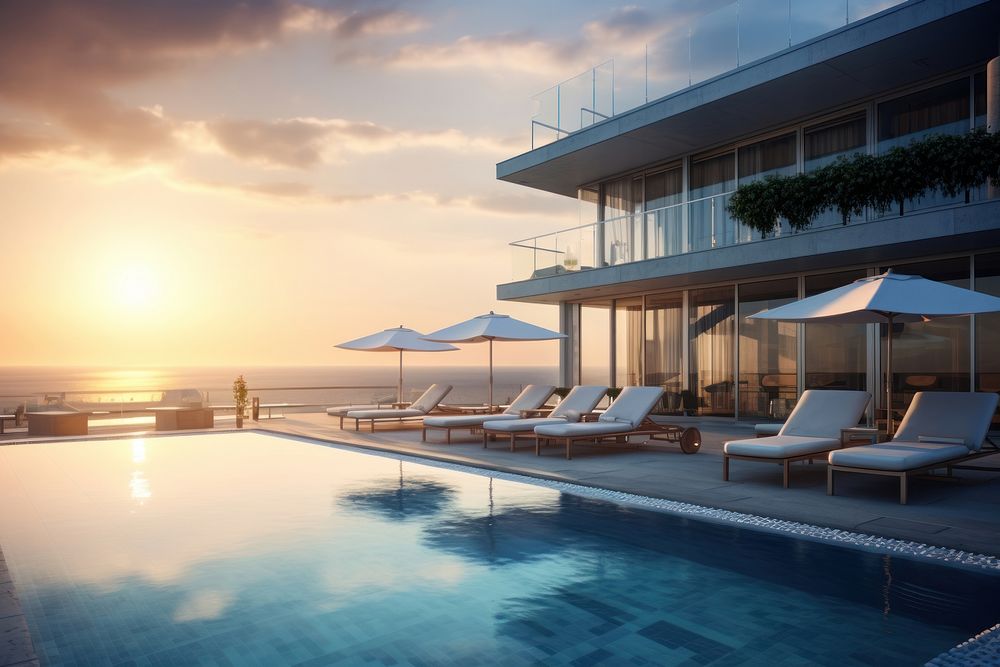 Sea view hotel pool swimming | Free Photo - rawpixel