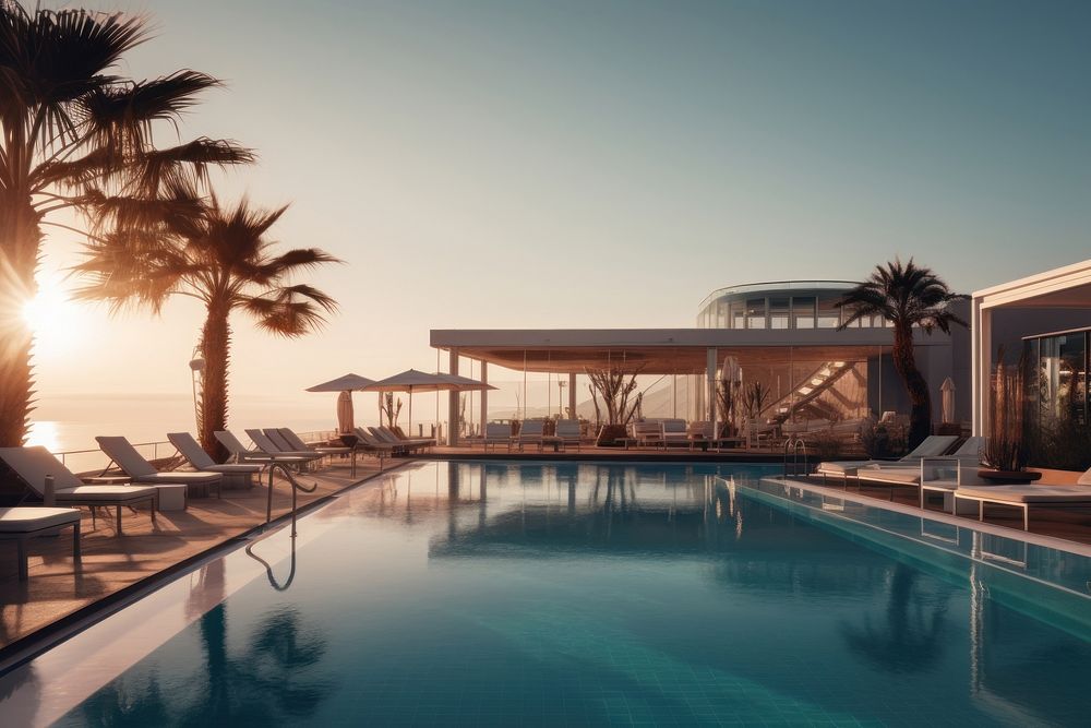 Sea view hotel pool swimming | Free Photo - rawpixel