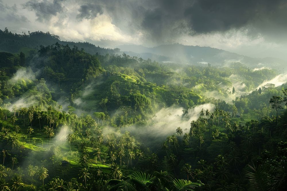 Rainy season Bali rainforest vegetation | Free Photo - rawpixel
