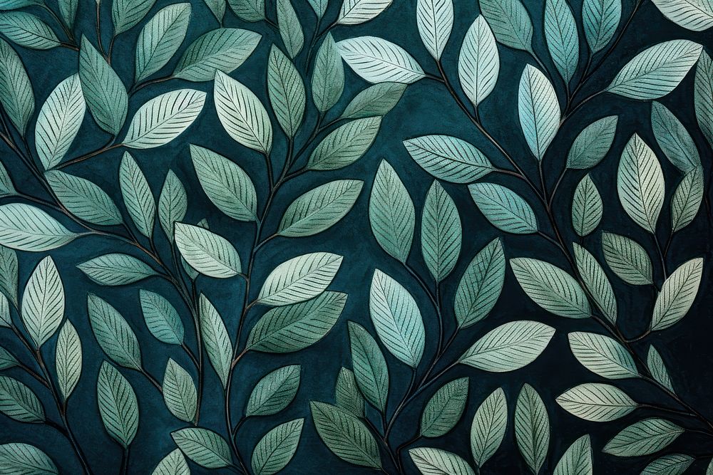 Block print leaves pattern texture | Free Photo - rawpixel
