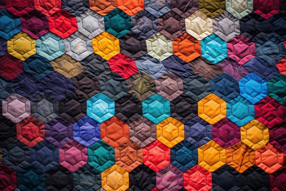 Hexagon quilt pattern patchwork person | Free Photo - rawpixel