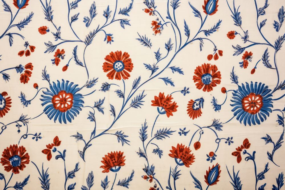 Indian block print floral pattern | Free Photo - rawpixel