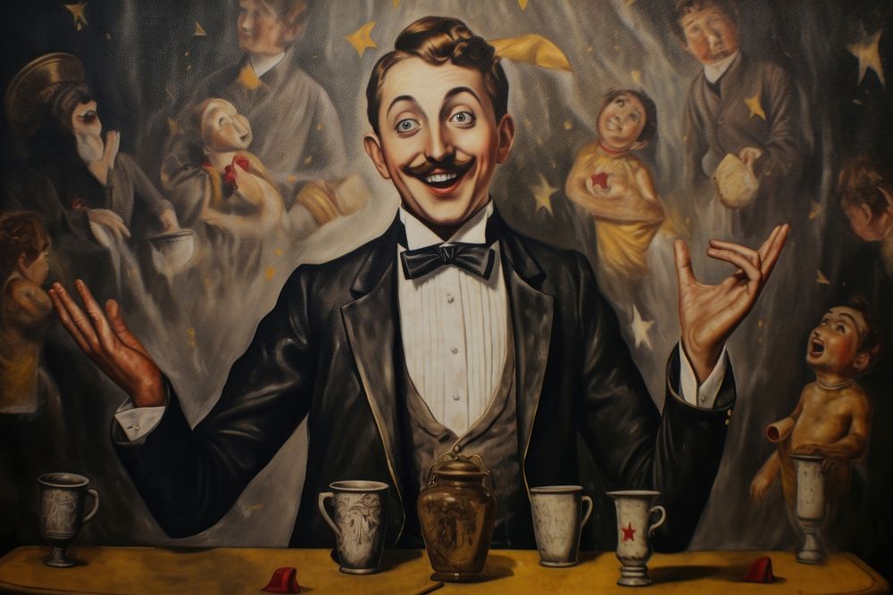 Magician painting art man. | Free Photo Illustration - rawpixel
