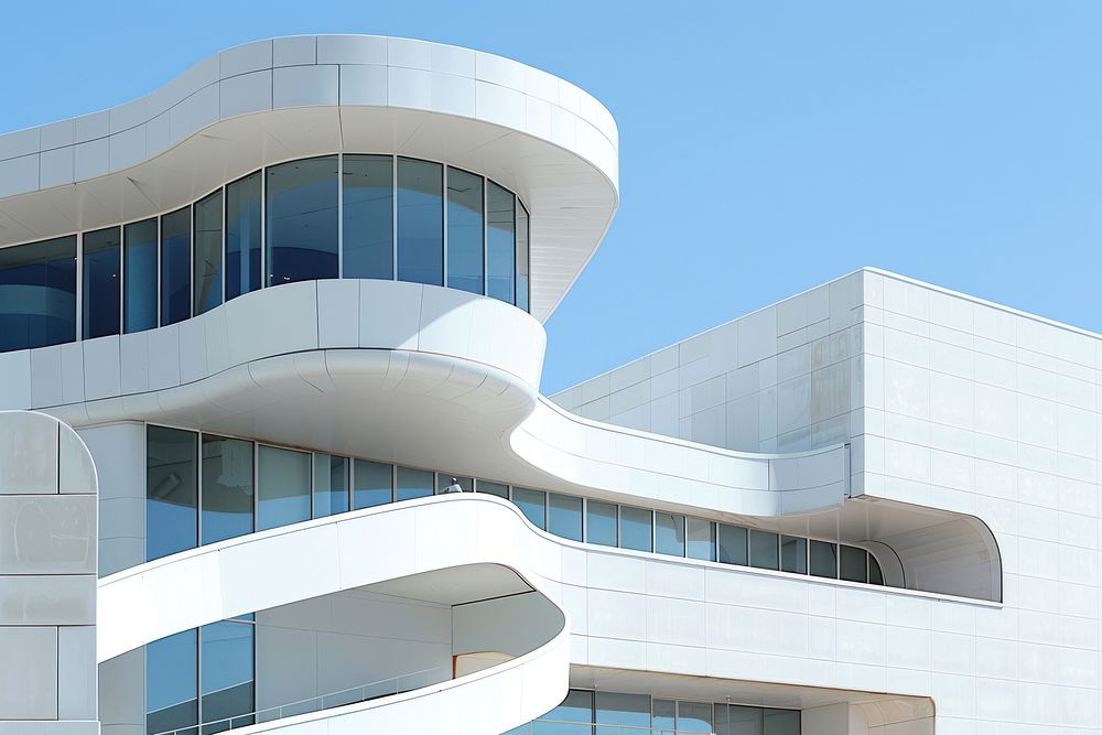White curves and refined building | Premium Photo - rawpixel