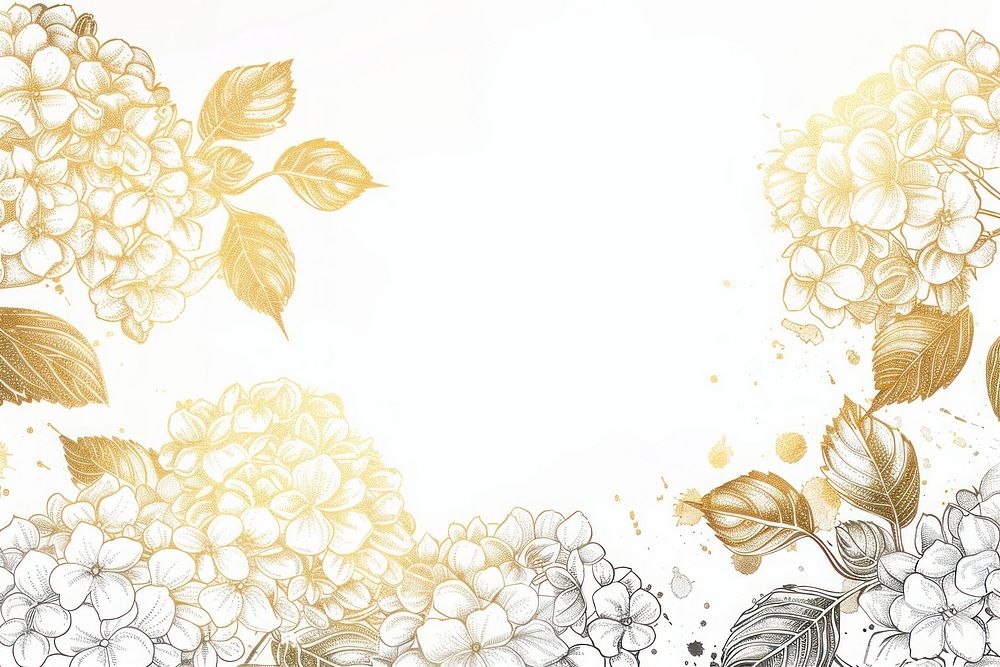 Hydrangeas border frame drawing sketch | Free Photo Illustration - rawpixel