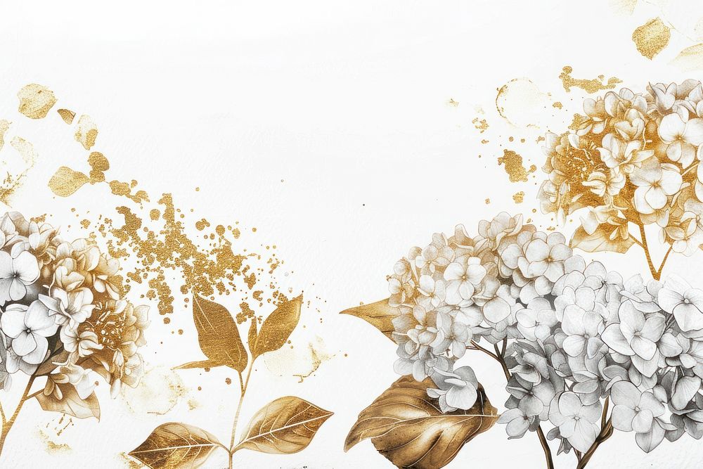 Hydrangeas border frame drawing sketch | Free Photo Illustration - rawpixel