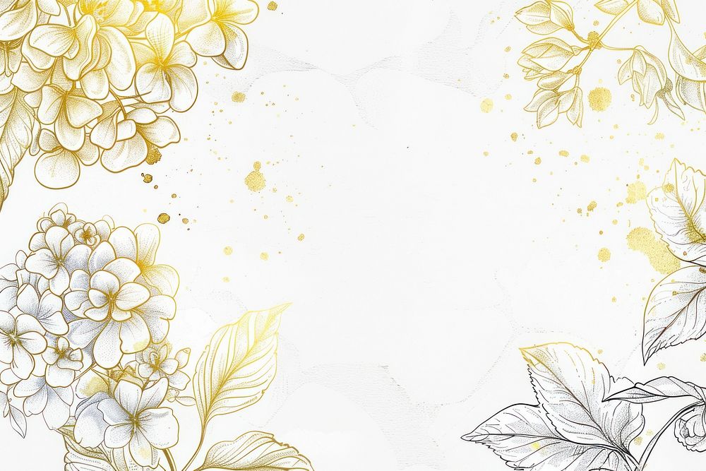 Hydrangeas border frame drawing sketch | Free Photo Illustration - rawpixel