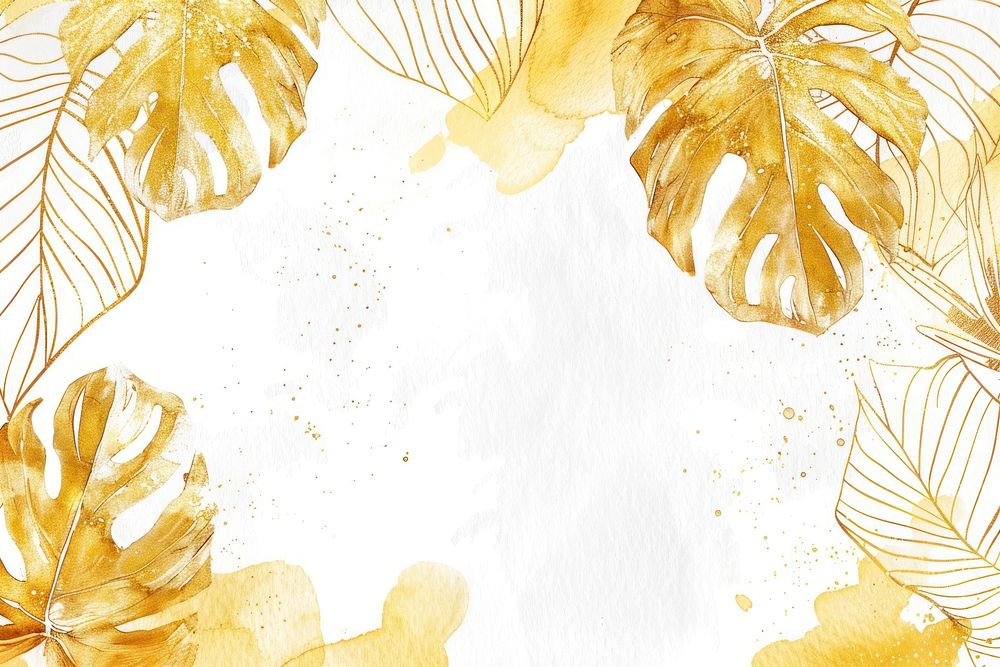 Monstera leaves border frame painting | Free Photo Illustration - rawpixel