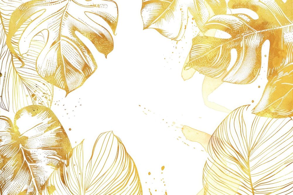 Monstera leaves border frame drawing | Free Photo Illustration - rawpixel