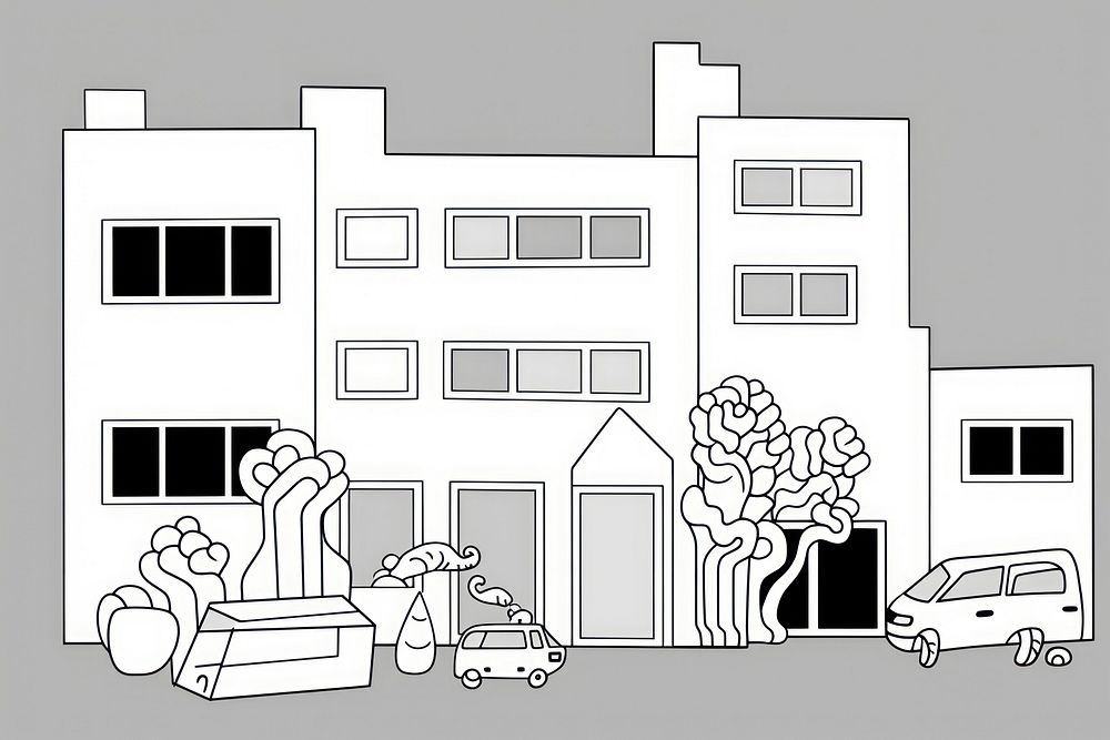 Building drawing cartoon sketch. | Premium Photo Illustration - rawpixel