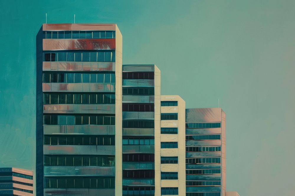 Minimal retro office towers architecture | Premium Photo - rawpixel