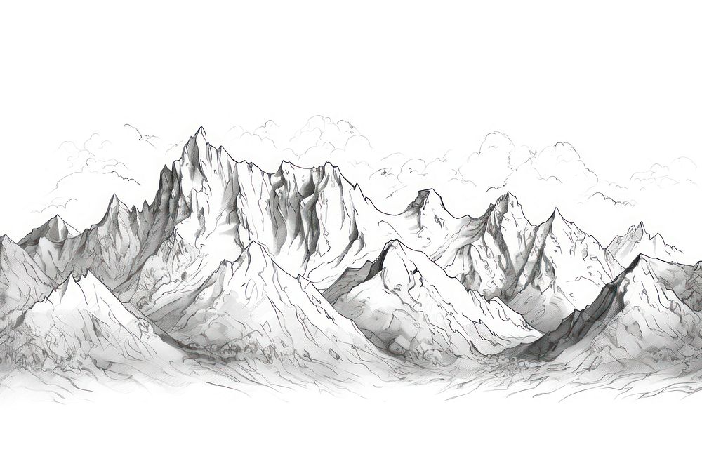 Mountain range drawing art illustrated. | Free Photo Illustration ...