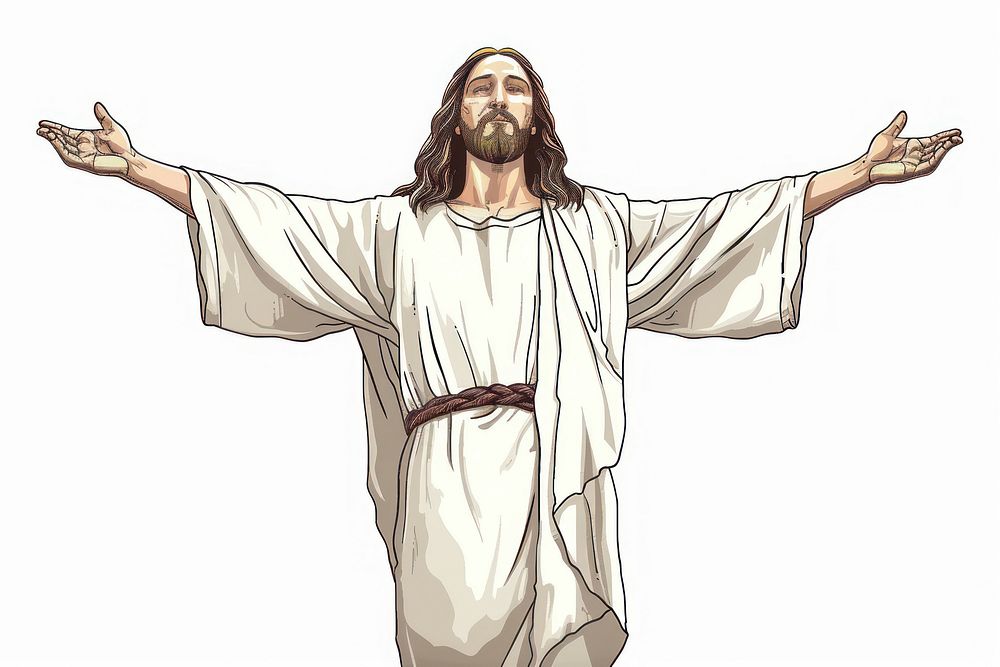 Jesus arms outstretched art illustrated | Free Photo Illustration ...