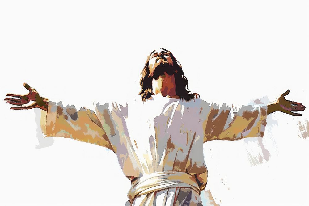 Jesus arms outstretched art female | Free Photo Illustration - rawpixel