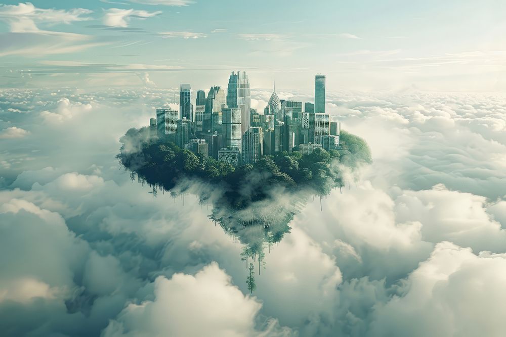 city island is floating sky | Premium Photo - rawpixel