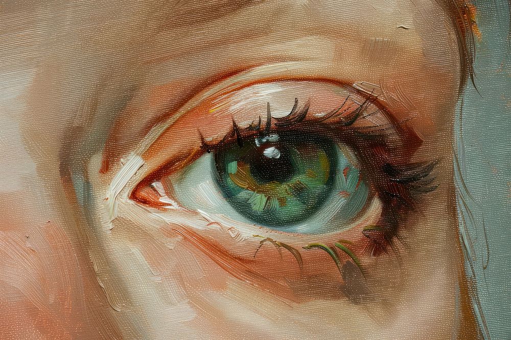 Oil painting close pale eye | Free Photo Illustration - rawpixel