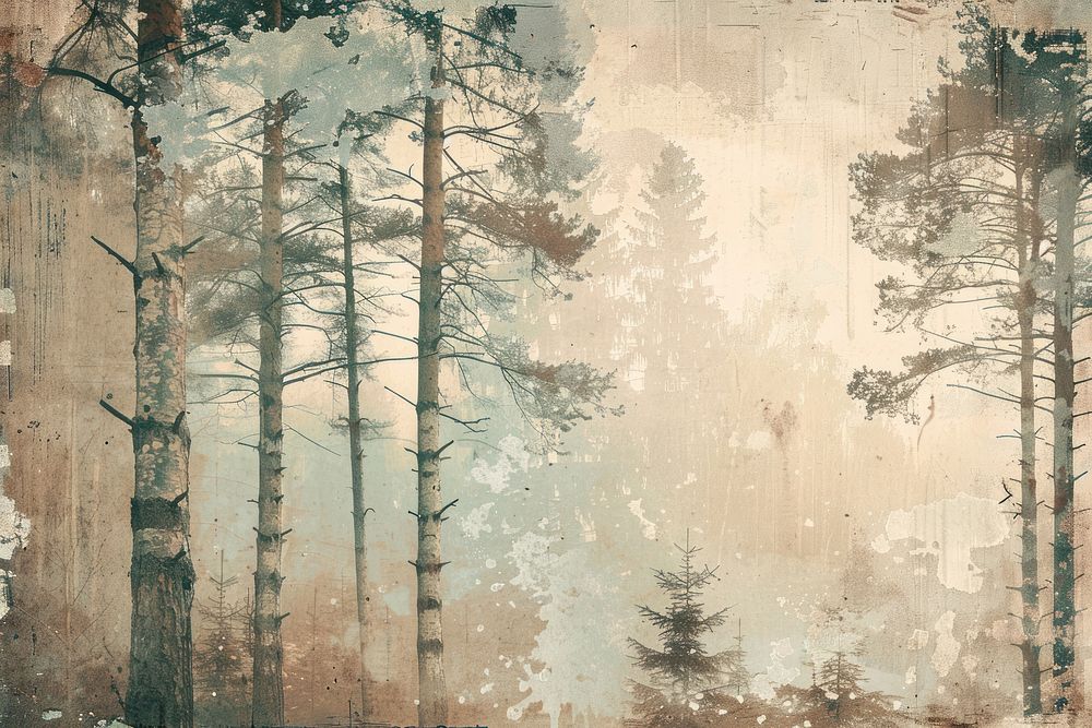 Oil painting close pale forest | Premium Photo Illustration - rawpixel