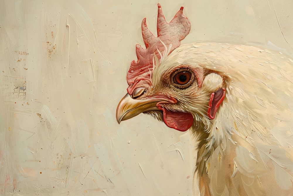 Oil painting close pale chicken | Premium Photo Illustration - rawpixel