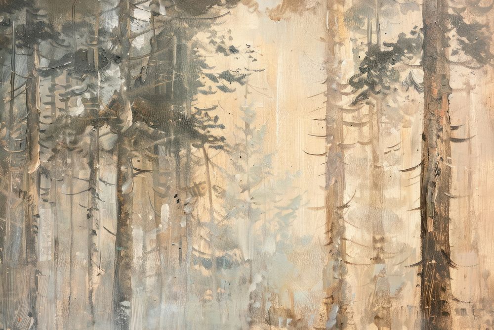 Oil painting close pale forest | Free Photo Illustration - rawpixel