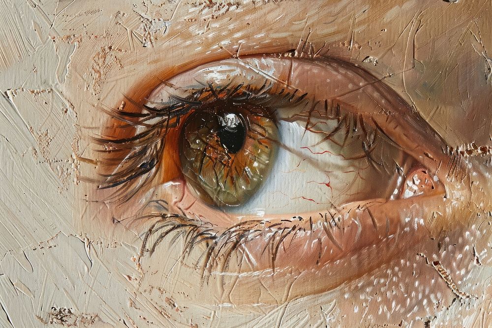 Oil painting close pale eye | Free Photo Illustration - rawpixel