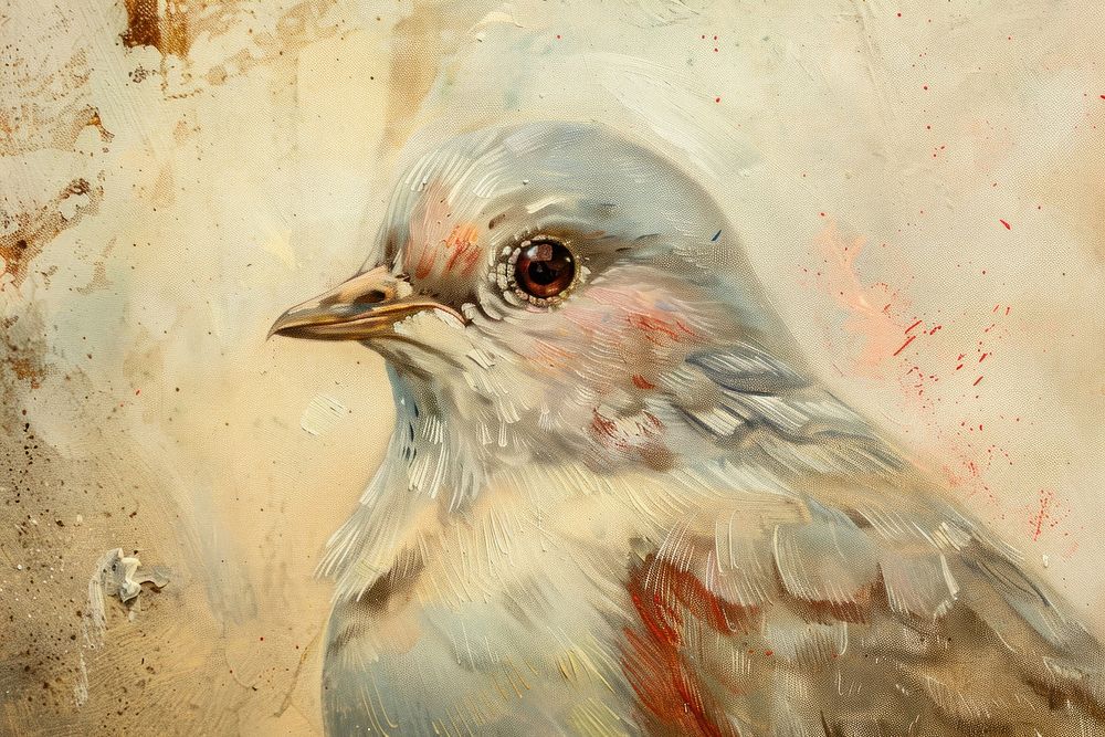 Oil painting close pale bird | Free Photo Illustration - rawpixel