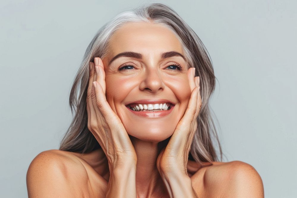 Senior model woman laughing portrait | Free Photo - rawpixel