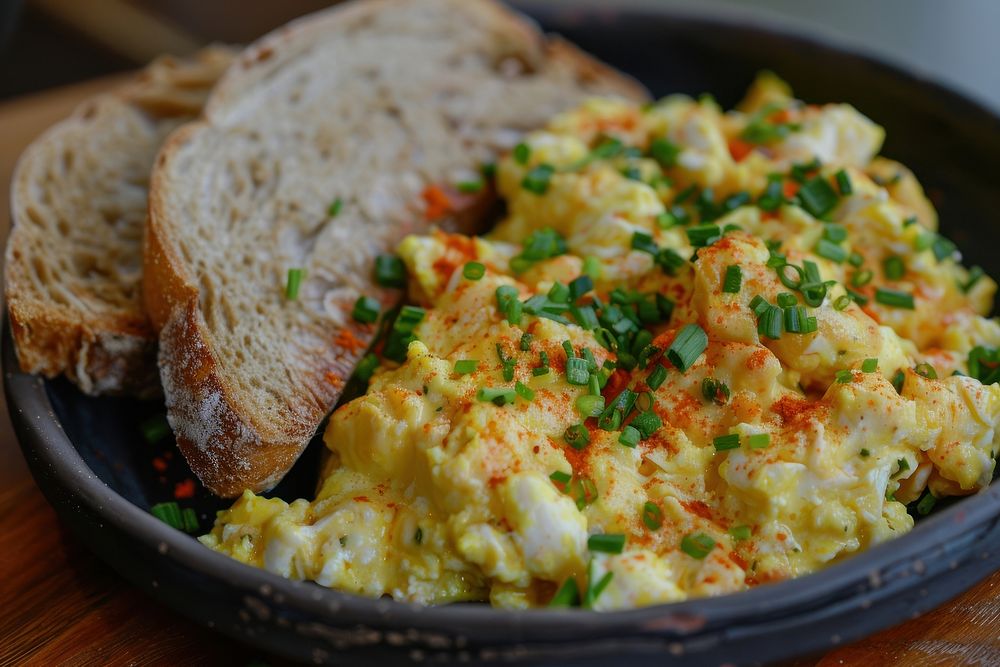 Scramble edd slice sourdough bread | Free Photo - rawpixel