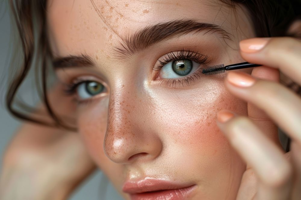 woman face one hand hold | Premium Photo - rawpixel