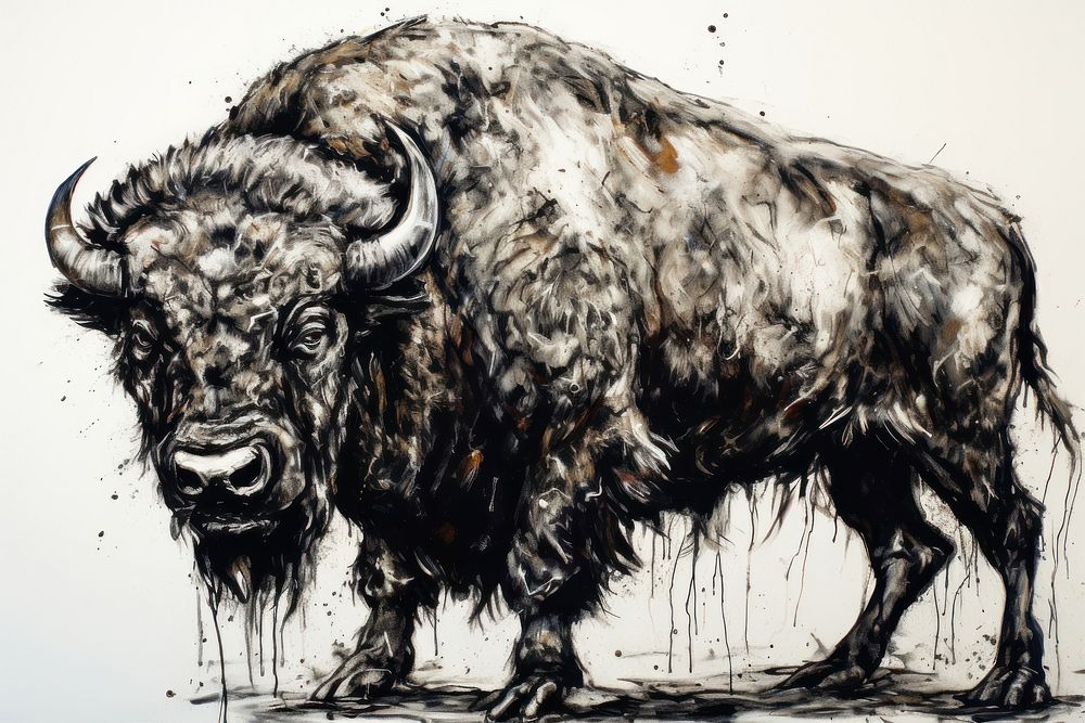 sturdy buffalo livestock wildlife animal. | Free Photo Illustration ...
