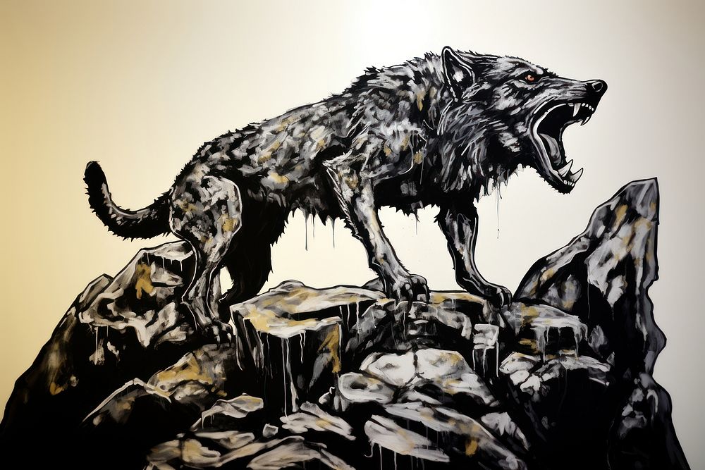 vigilant wolf dinosaur wildlife reptile. | Free Photo Illustration ...