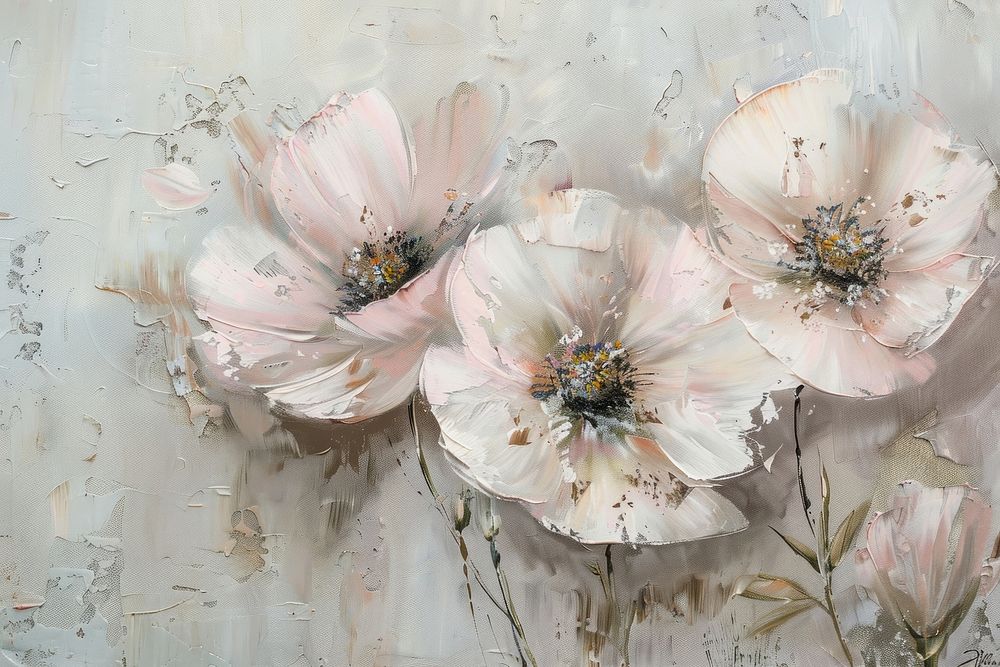 Close pale flowers painting backgrounds | Premium Photo Illustration ...