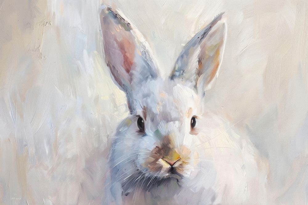 Close pale rabbit painting animal | Premium Photo Illustration - rawpixel