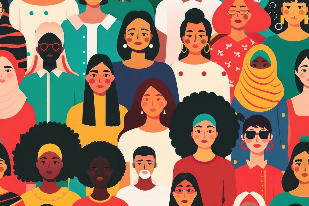 People inclusive pattern adult art. | Free Photo Illustration - rawpixel