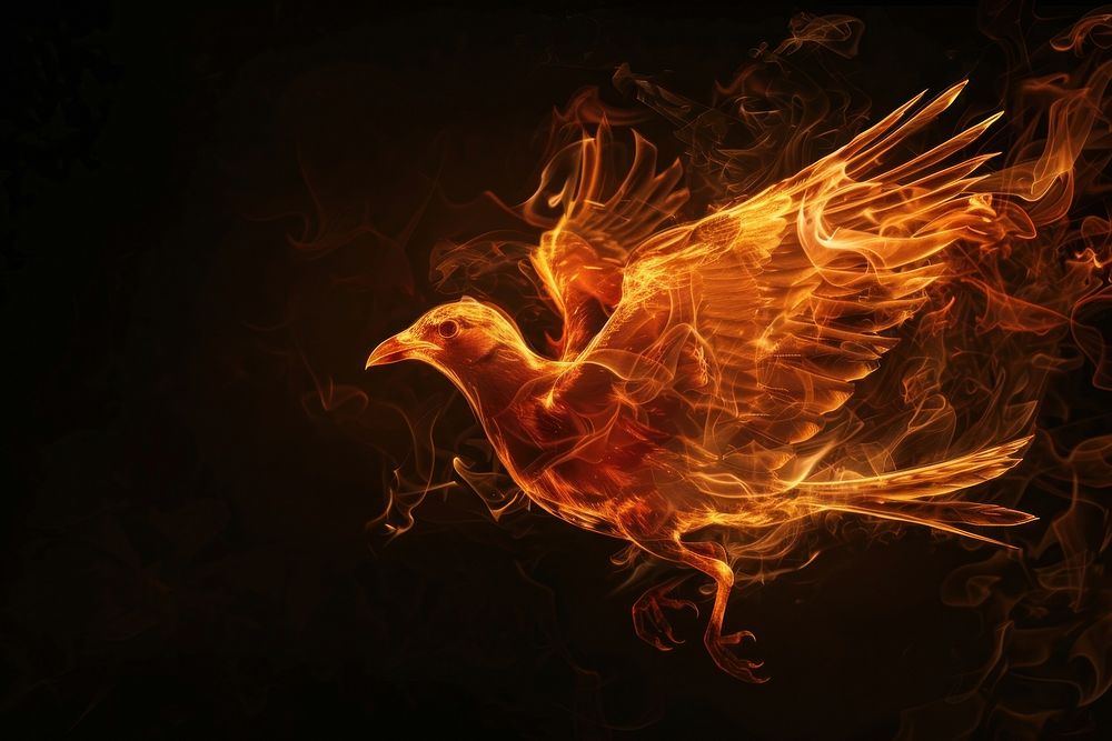 Bird fire flame animal black | Premium Photo - rawpixel