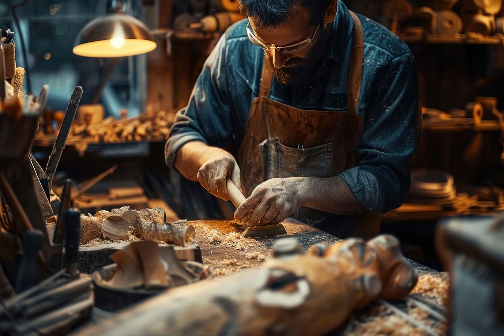 Craftsperson making concentration metalworking | Free Photo - rawpixel