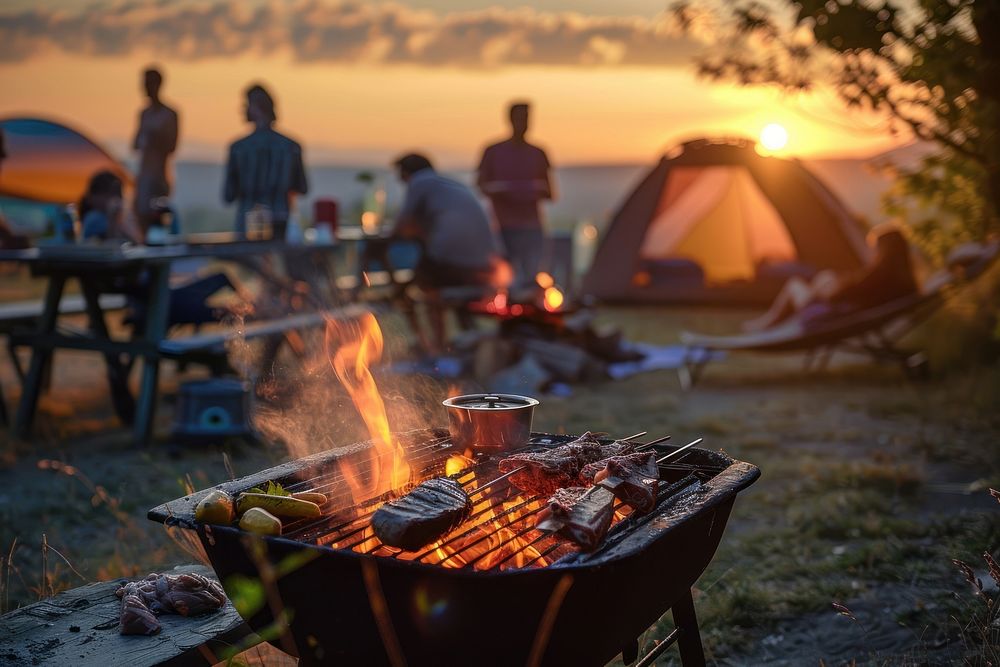 People party camping BBQ grilling | Premium Photo - rawpixel