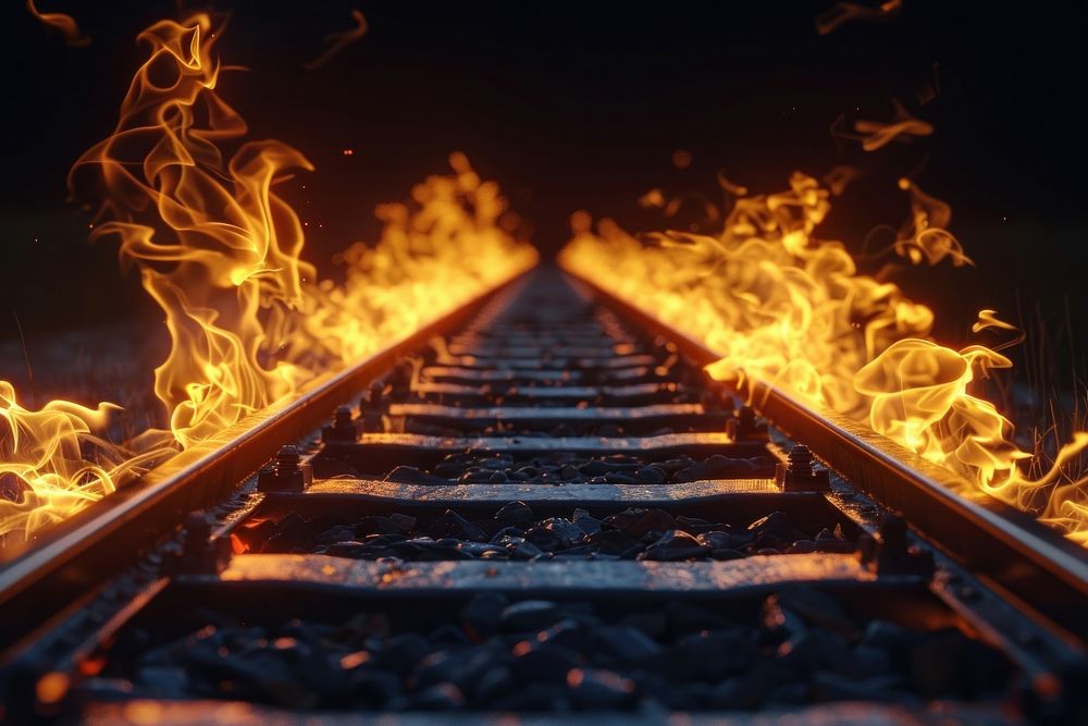 Train fire flame railway transportation | Free Photo - rawpixel